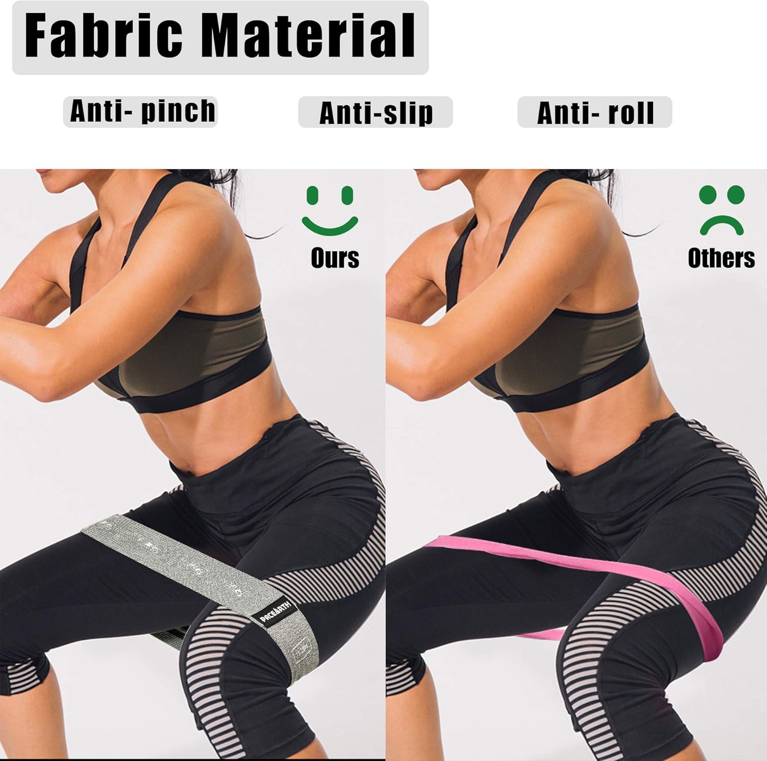 PACEARTH Upgraded Resistance Loop Bands,Elastic Exercise Bands for Leg ...