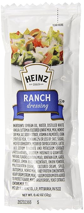 ranch dressing packet nutrition