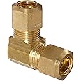 Anderson Metals 50065 Brass Compression Tube Fitting, 90 Degree Elbow, 3/8" x 3/8" Tube OD,50065 ...