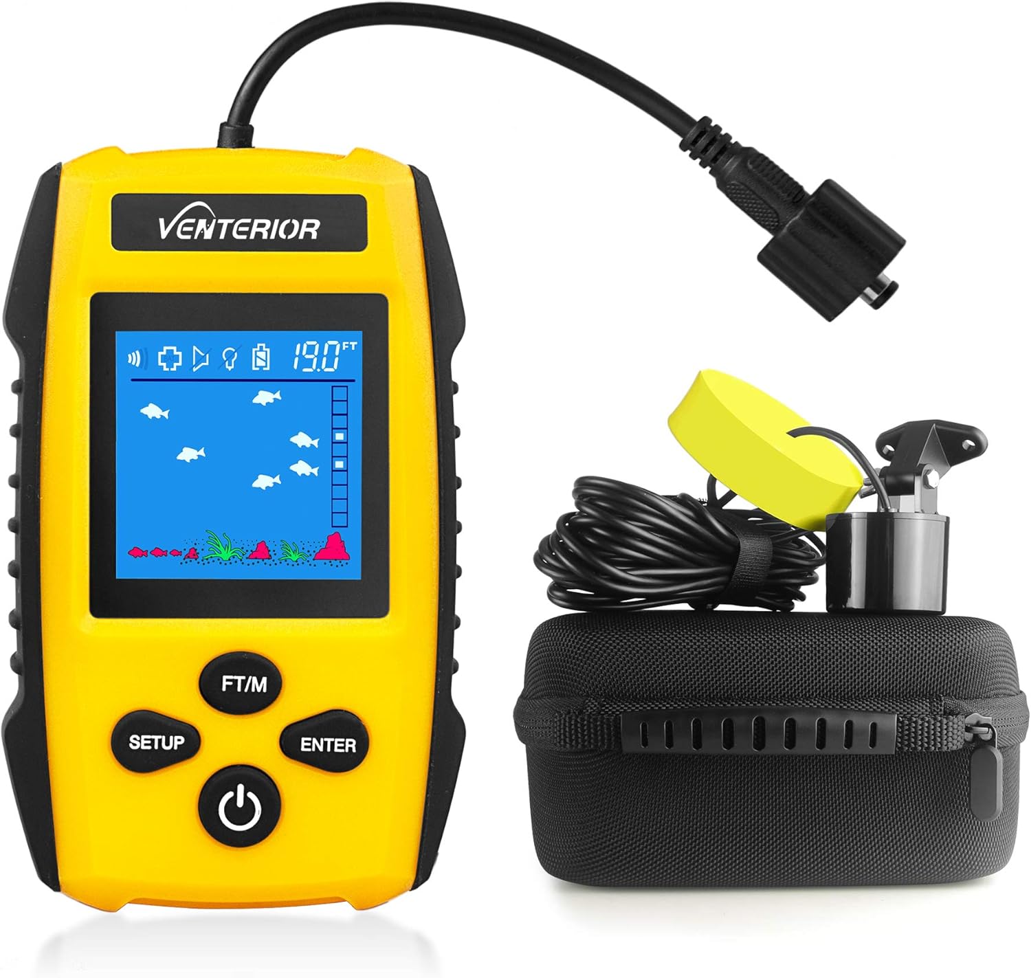 Amazon.com: Venterior Portable Fish Finder Handheld Fishfinder Depth Finder Fishing Gear with ...