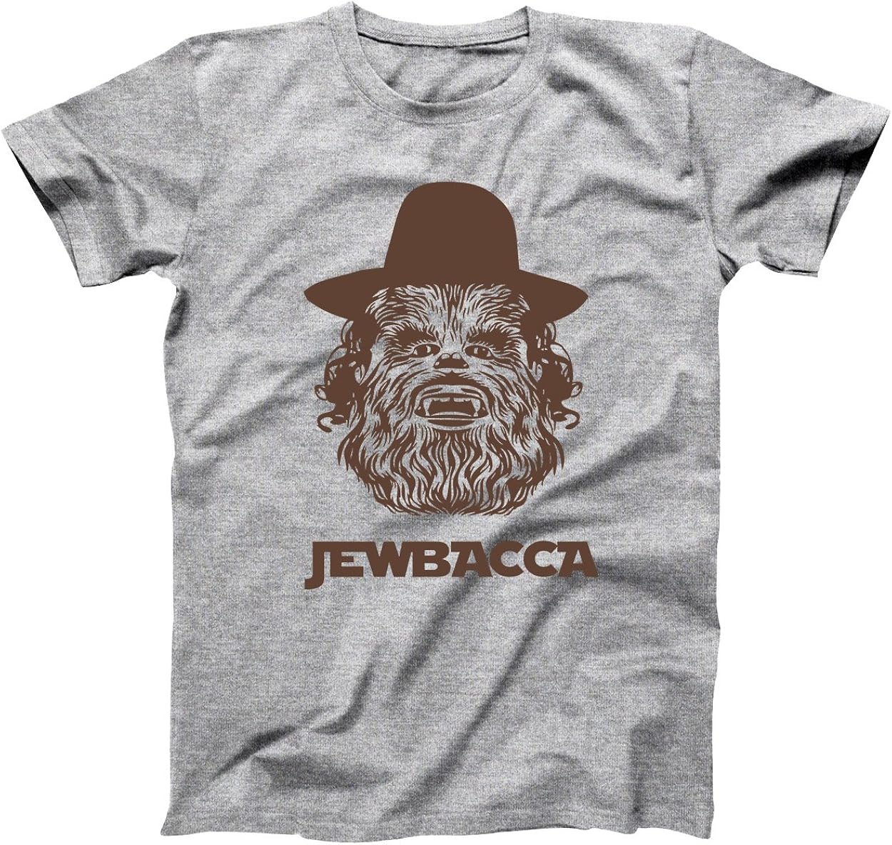 Amazon.com: Funny Threads Outlet Jewbacca Basic Men's T-Shirt Gray ...