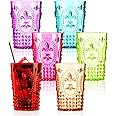 Amazon.com | Muldale Vintage Plastic Drinking Glasses Set of 6 ...