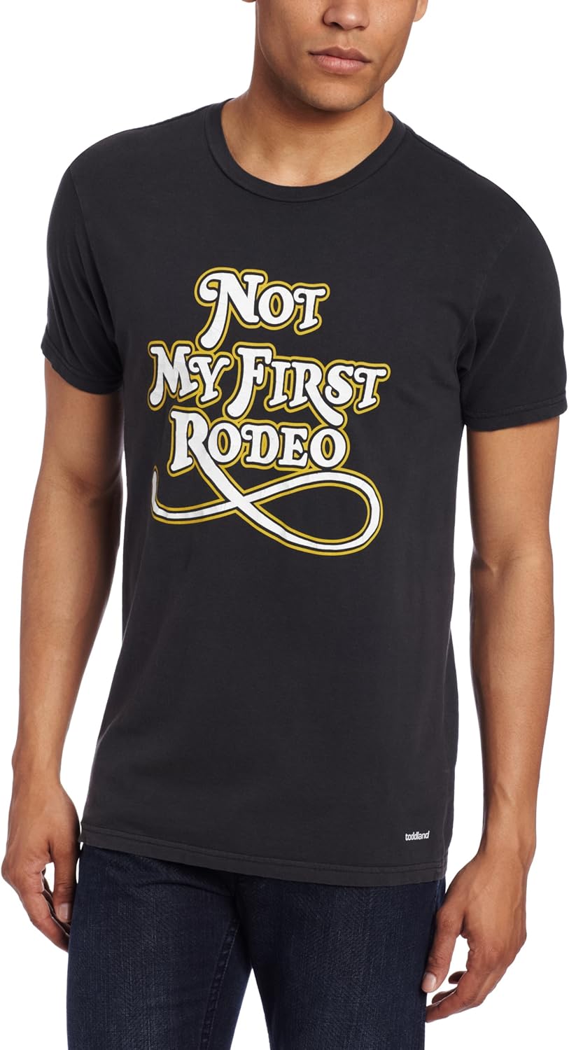 Amazon.com: Toddland Men's Not My First Rodeo T-Shirt, Vintage Black ...
