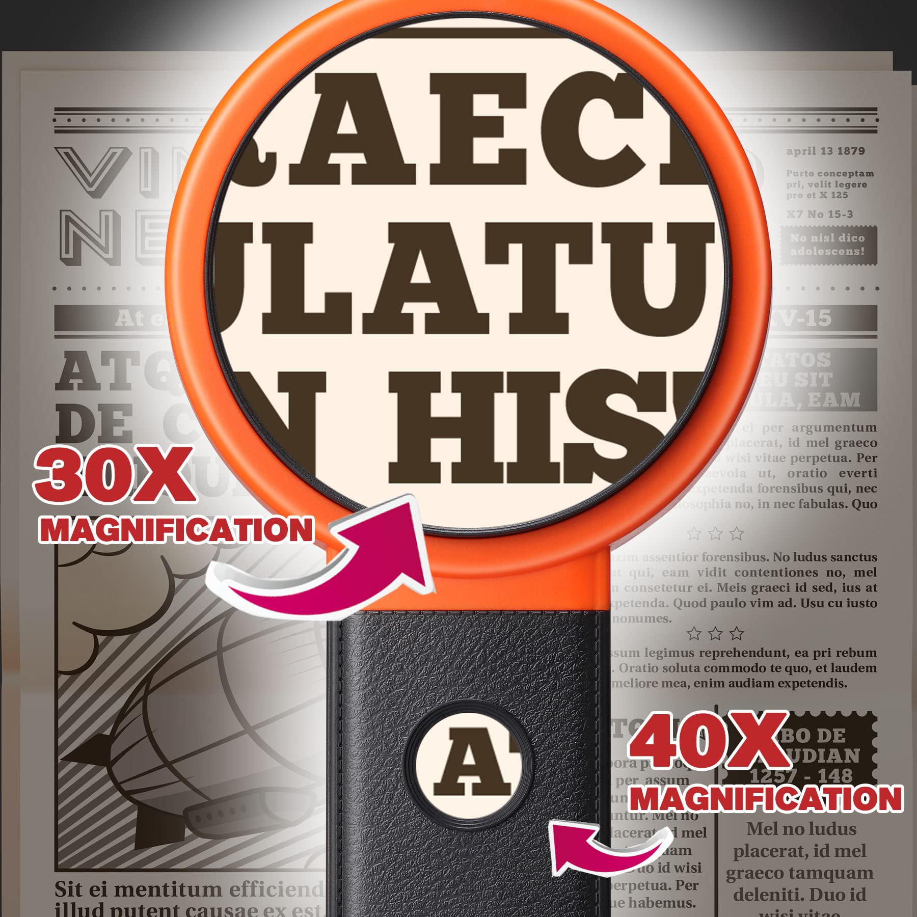 Mua Dicfeos 30X 40X Magnifying Glass with Light and Stand, Non ...