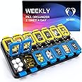 Amazon.com: Extra Large Weekly Pill Organizer 2 Times A Day - Airtight ...