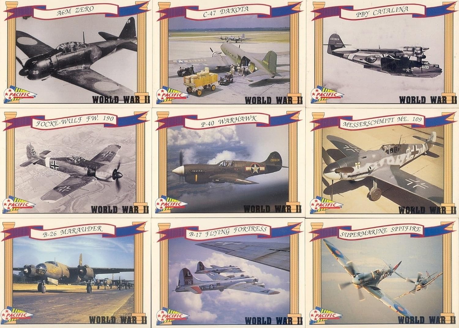 WORLD WAR II 2 1992 PACIFIC TRADING CARDS COMPLETE BASE CARD SET OF 110 ...