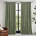 Amazon.com: RYB HOME Sage Green Velvet Curtains 108 inch, Room ...
