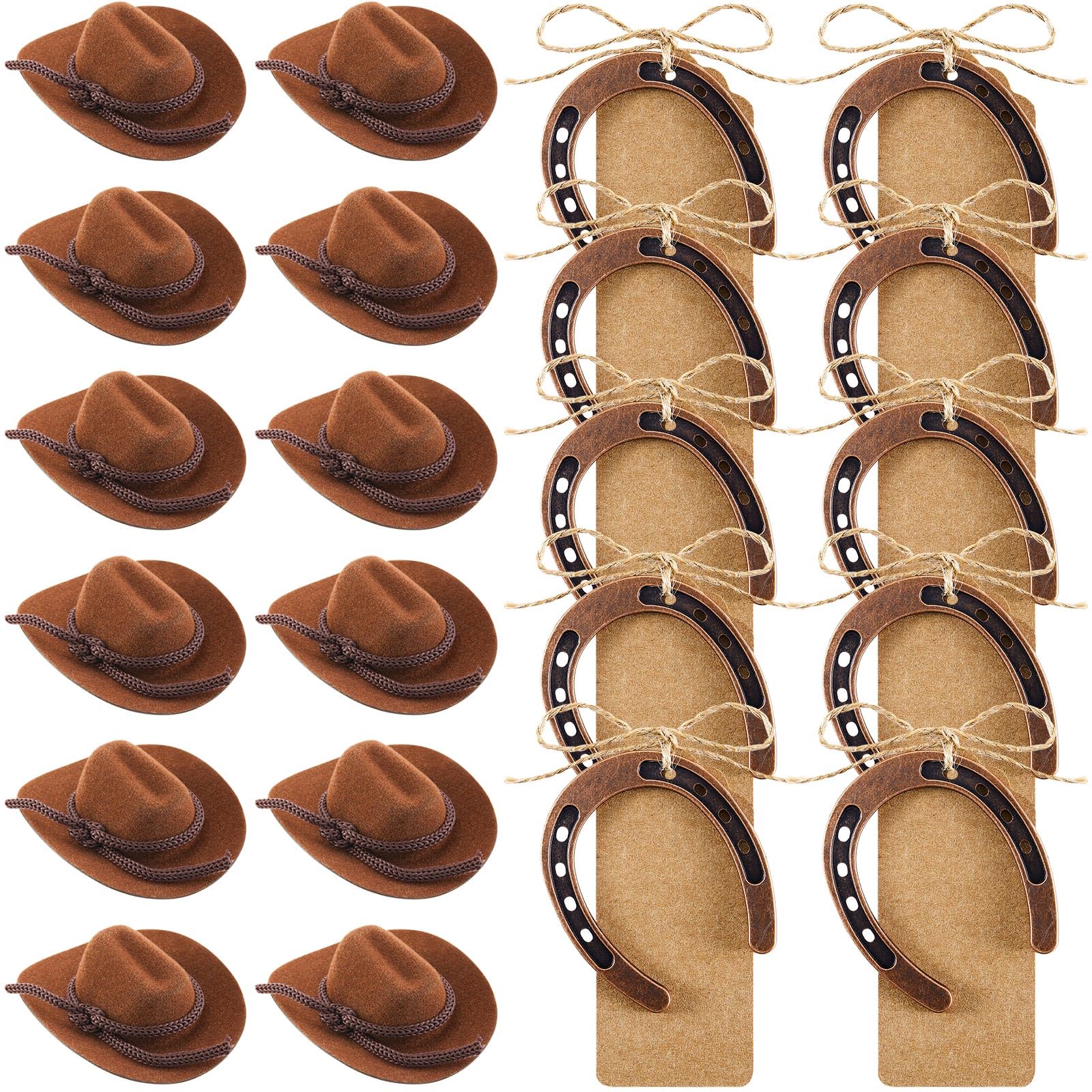 Hercicy 24 Pcs Western Party Decorations 12 Mini Western Cowboy Cowgirl ...