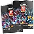 Amazon.com: ARTEZA Spiral Sketch Book 9x12 Black Art Paper Drawing Pad 2 Pack 30 Sheets Sketch ...