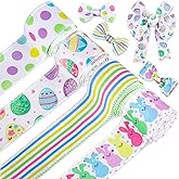 Amazon.com: Whaline Easter Wired Edge Ribbon 30 Yard Easter Egg Bunny ...