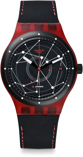 Buy Swatch System Red Automatic Analogue Dial Black Strap Women's Watch ...