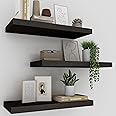 Amazon.com: Upassion Black Floating Shelves for Wall Set of 3, 16 ...