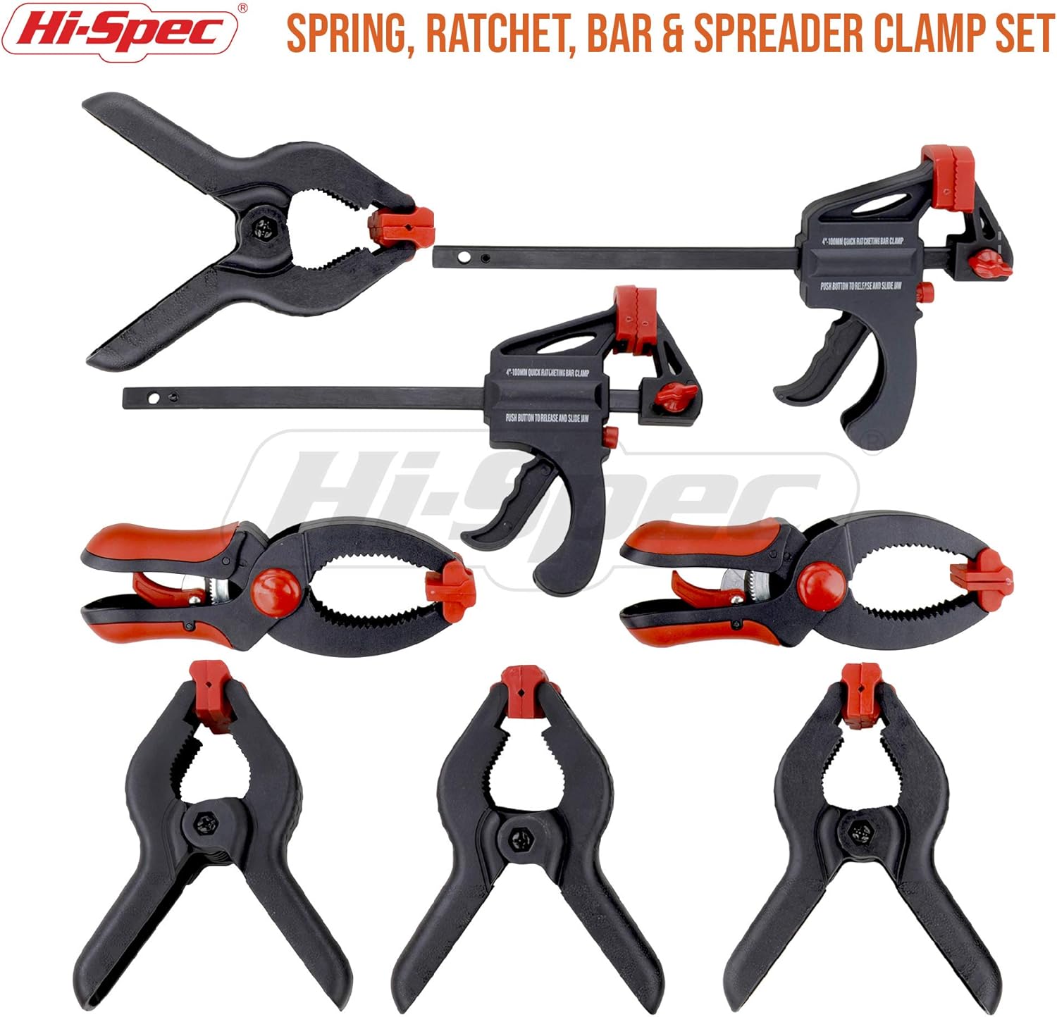 Hi-Spec Mini Spring, Ratchet & Bar Spreader Clamp Set. Securely Hold ...
