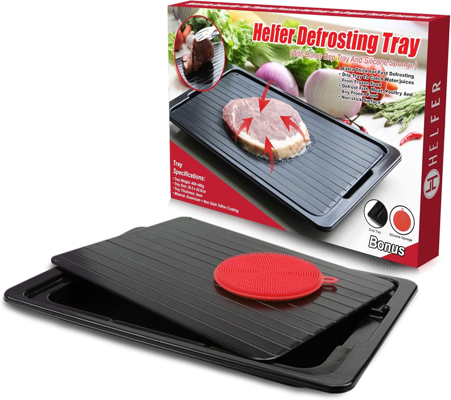 HelferX Defrosting Tray | Thawing Plate for Fast defrosting of Frozen ...