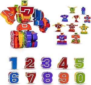 Amazon.com: Lydaz Number Bots Math Toys for Kids, Number Robots Block ...