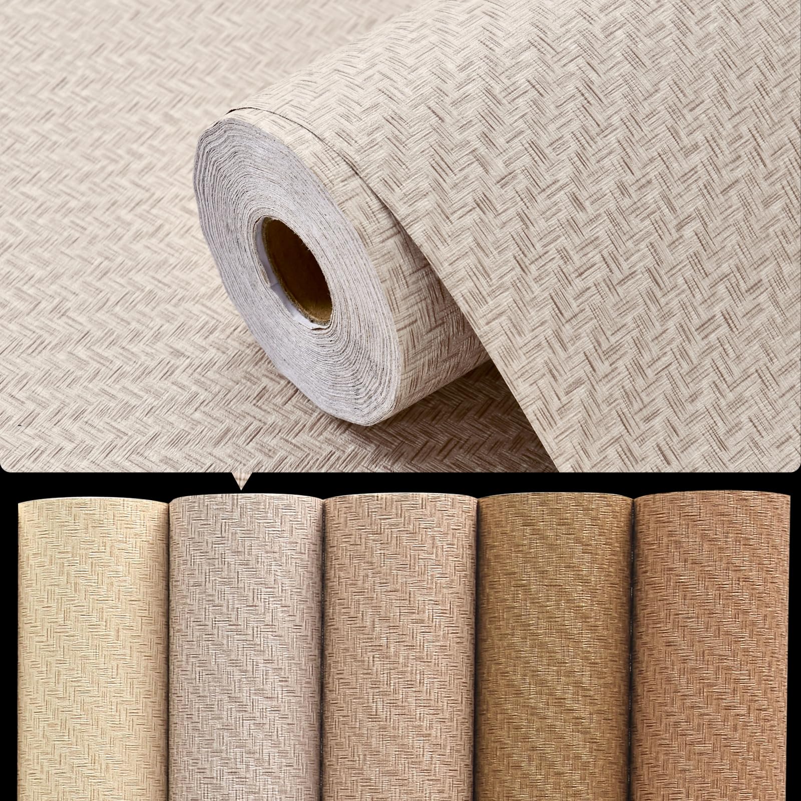 Haimin Fabric Wallpaper Textured Contact Paper (24in X 393in ...