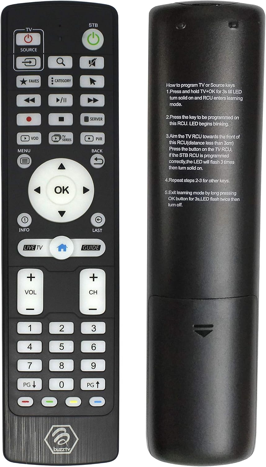BuzzTV IR-100L Luminous Remote Control for XR | XRS 4500 Series ...