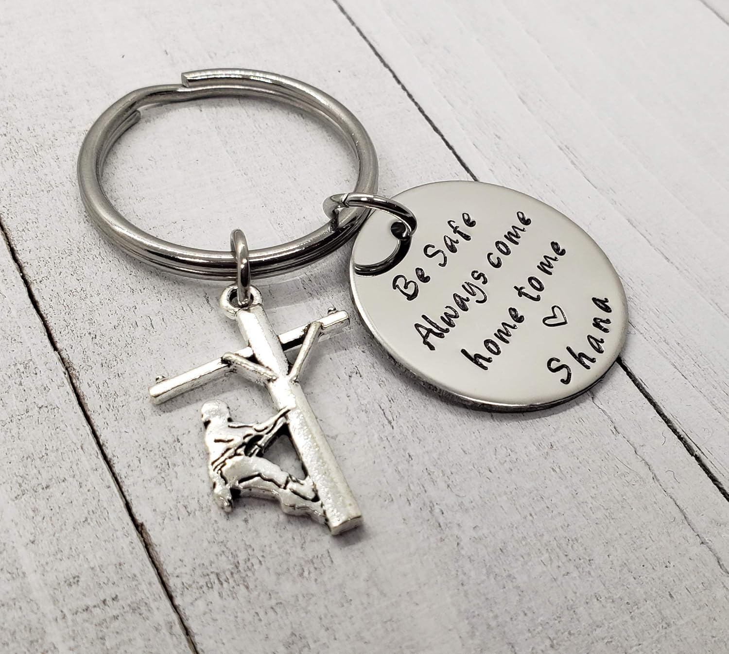 Amazon.com: Lineman Be Safe Keychain with Lineman Charm, Always Come ...