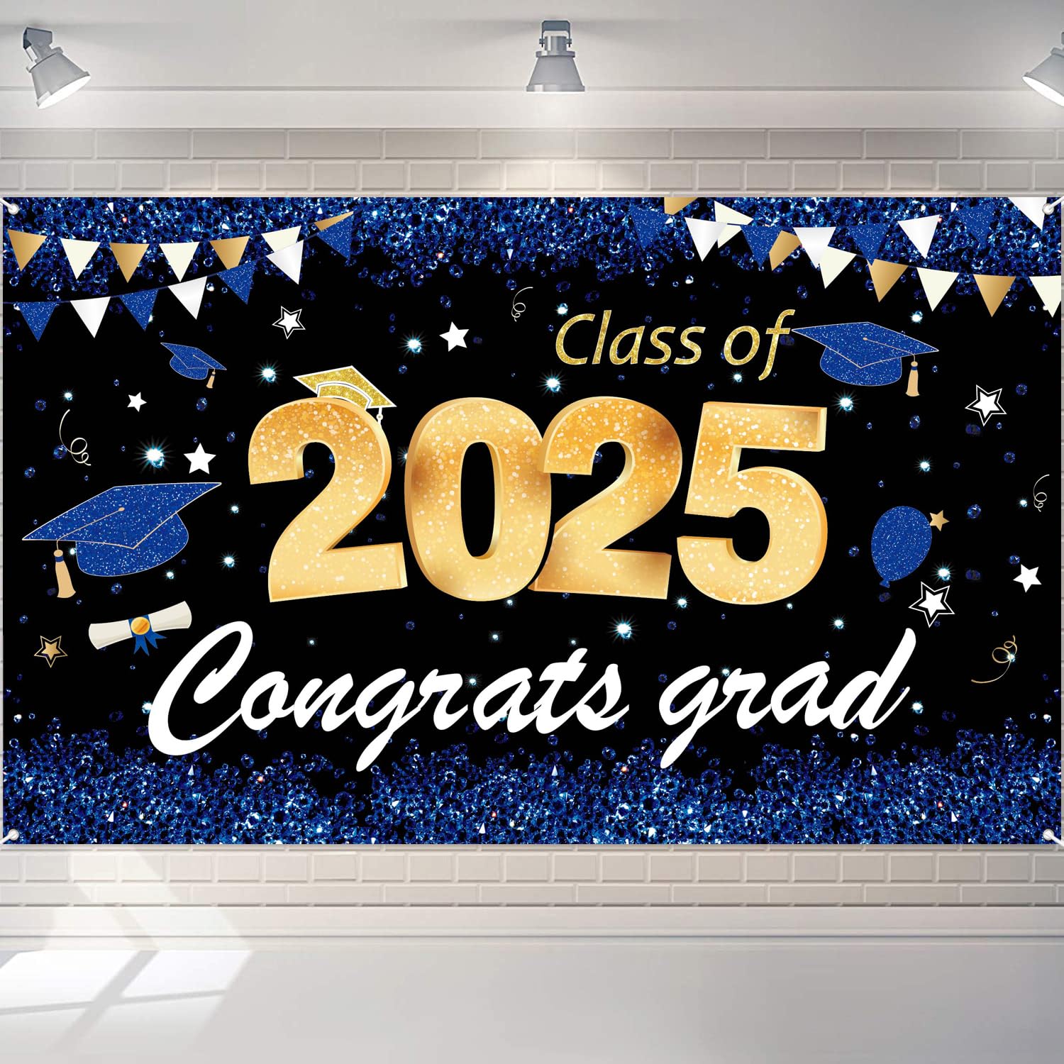 Class of 2025 Banner Backdrop | Graduation Party Decorations 2025 Blue ...