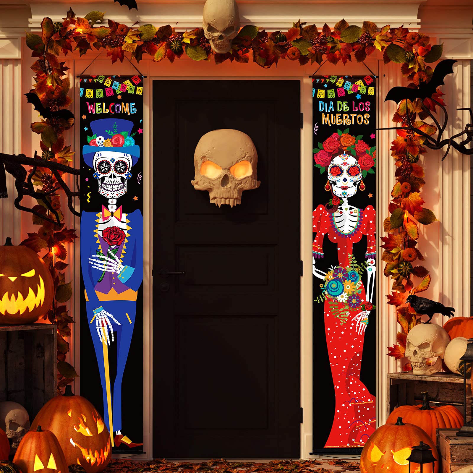 Mua 2 Pieces Day of The Dead Porch Sign Dia De Los Muertos Porch ...