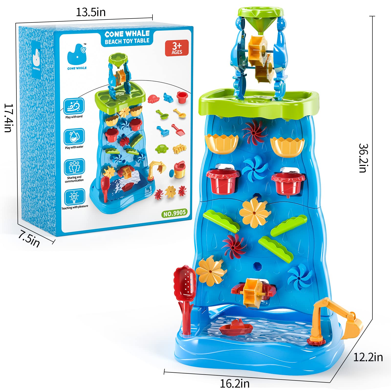 Mua Kids Waterfall Water Table Wall for Toddlers for 3 4 5 6 7 8 Years ...