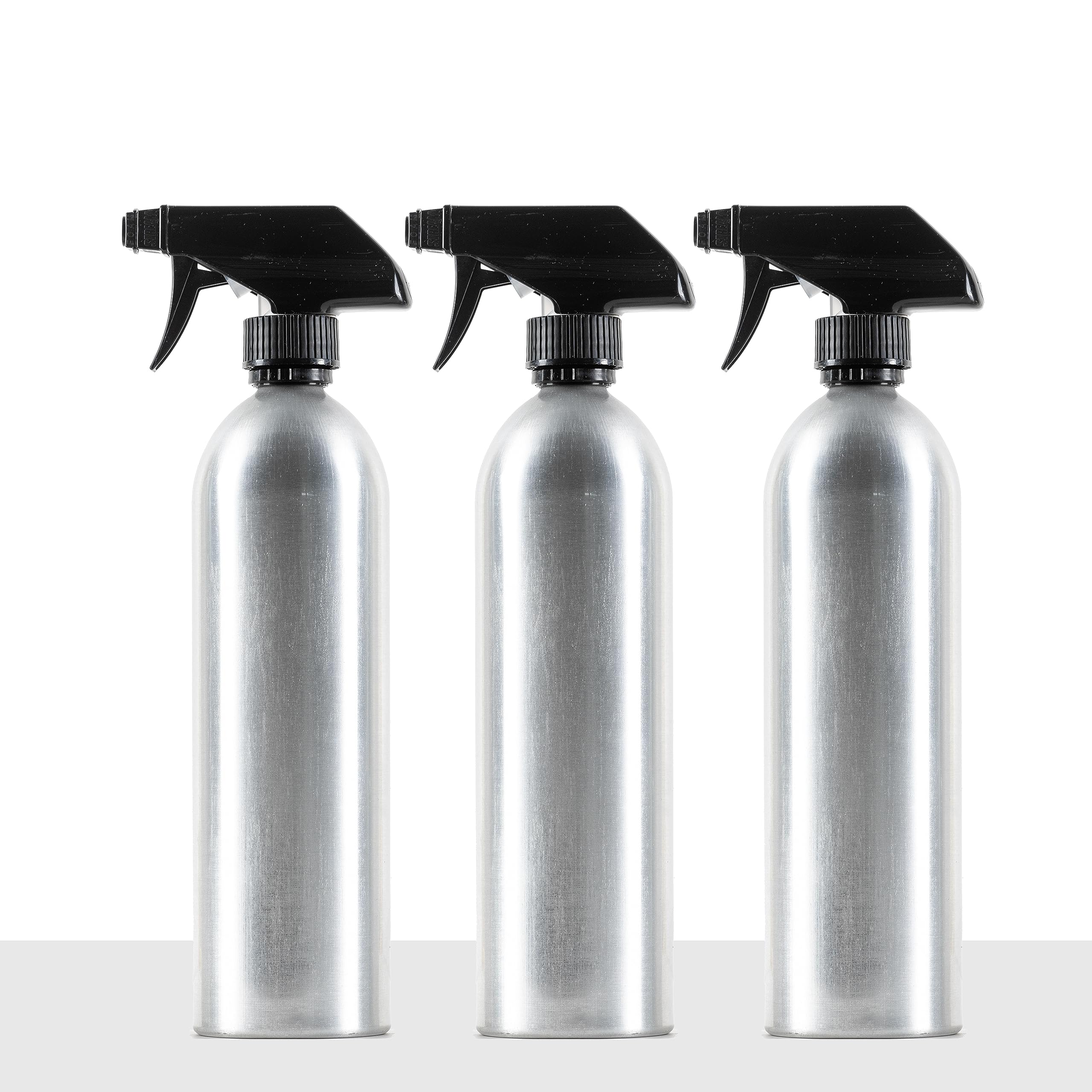 Aluminum Spray Bottles (3 Pack) 20oz - Silver Metal Aluminum Refillable ...