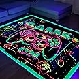 Amazon.com: KMkicme Gaming Area Rug Blacklight for Bedroom Decor Game ...