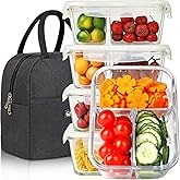 Amazon.com: DAS TRUST 3 Pack Bento Box Glass Meal Prep Containers 3 ...