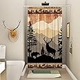 Amazon.com: Witzest Farmhouse Rustic Deer Small Shower Stall Curtain ...