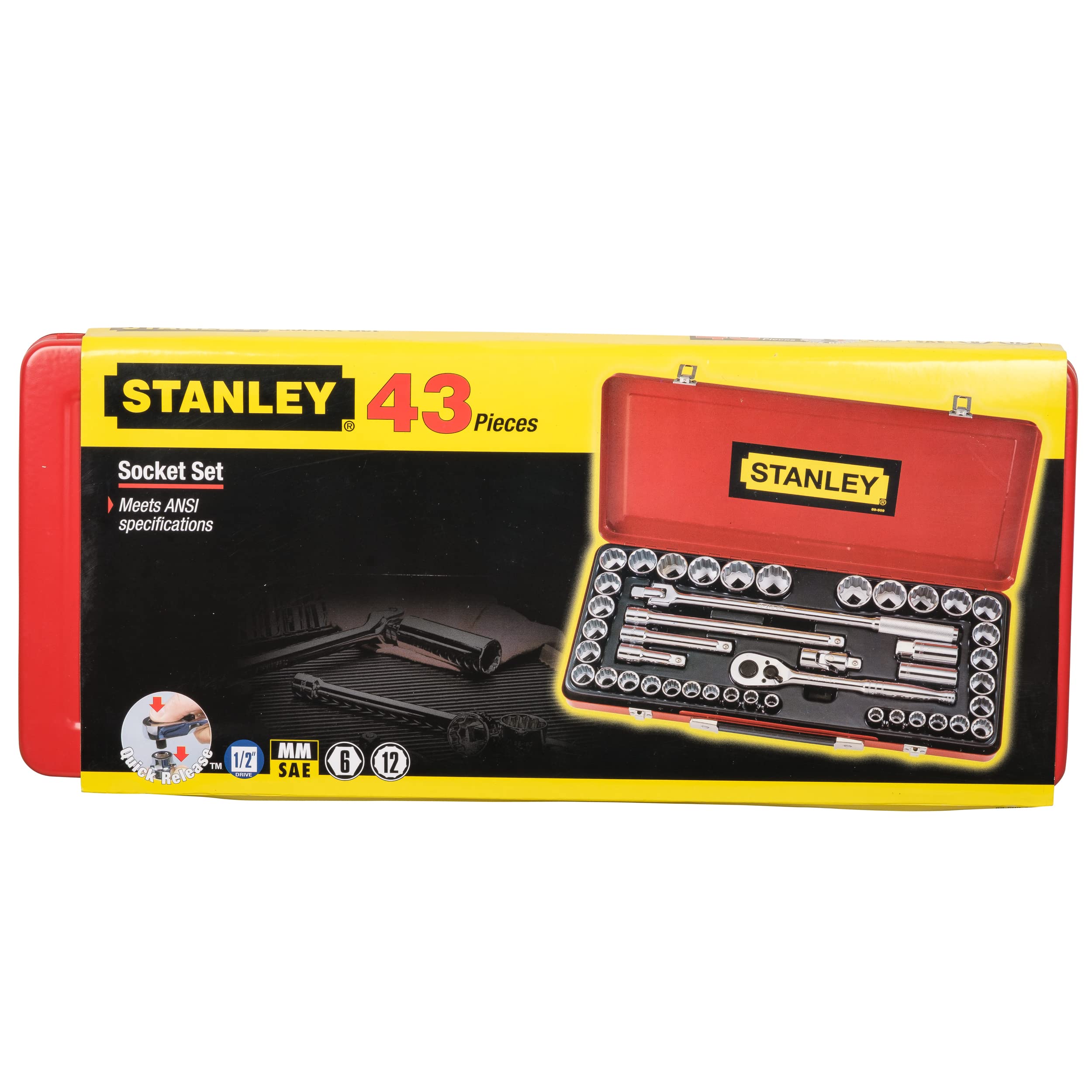 Stanley 43 Piece 1/2" Drive Socket Set 89-509 on Galleon Philippines