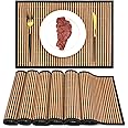 Amazon.com: Pickmesh Bamboo Placemats Set of 6, Bamboo Table Mats Set ...