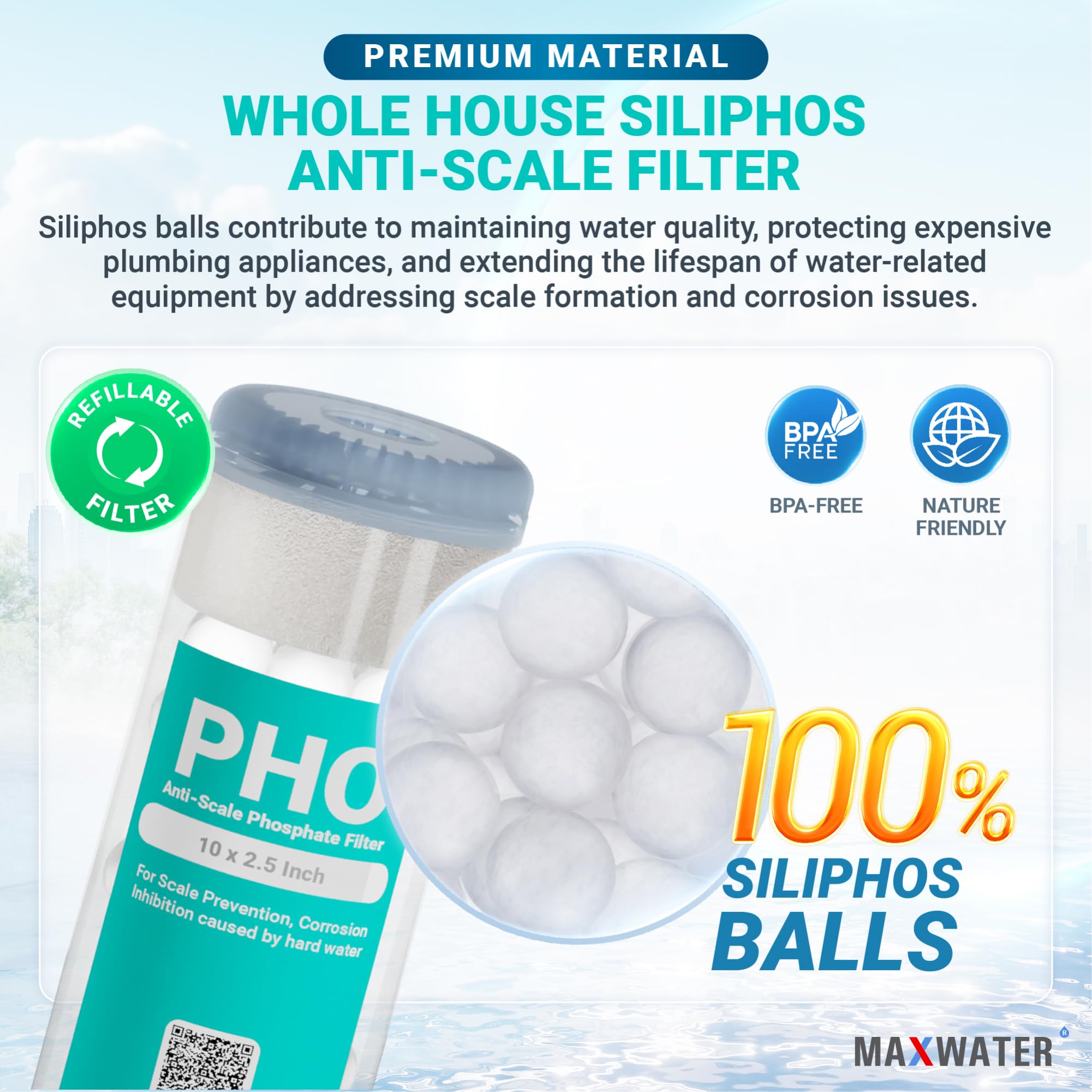 Mua 10" Standard Whole House Siliphos Anti-Scale Water Filter trên ...