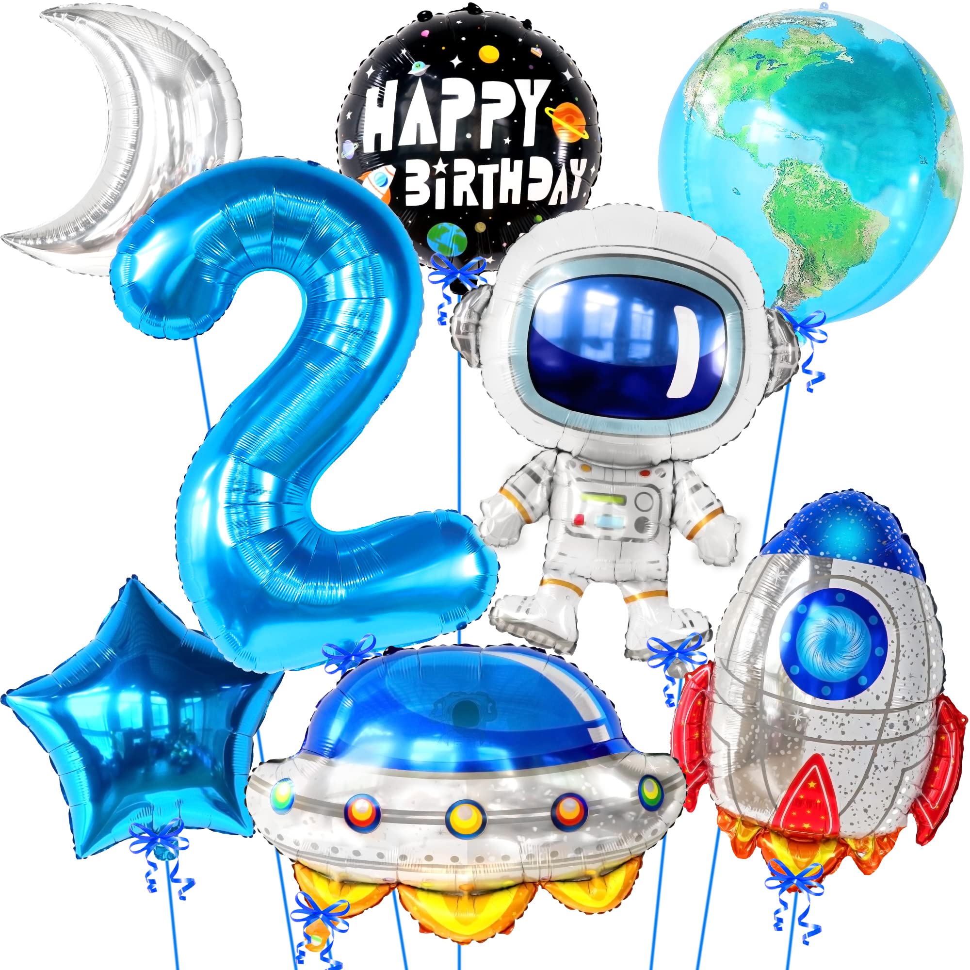 KatchOn Big Two The Moon Balloons - Pack of 8 | Space Birthday ...