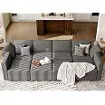 Amazon.com: Belffin Modular Sectional Sleeper Sofa Bed Convertible ...