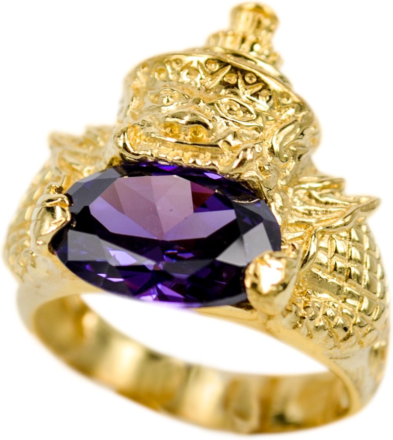Amazon.com: Violet Naga Stone with Phra Rahu Thai Amulet Ring Size 11.0 ...