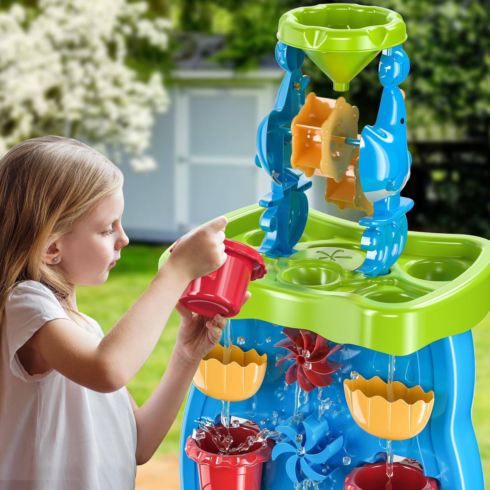Mua Kids Waterfall Water Table Wall for Toddlers for 3 4 5 6 7 8 Years ...