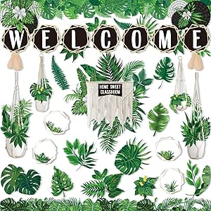 Amazon.com : 124 Pcs Simply Boho Classroom Decor Welcome Bulletin Board ...