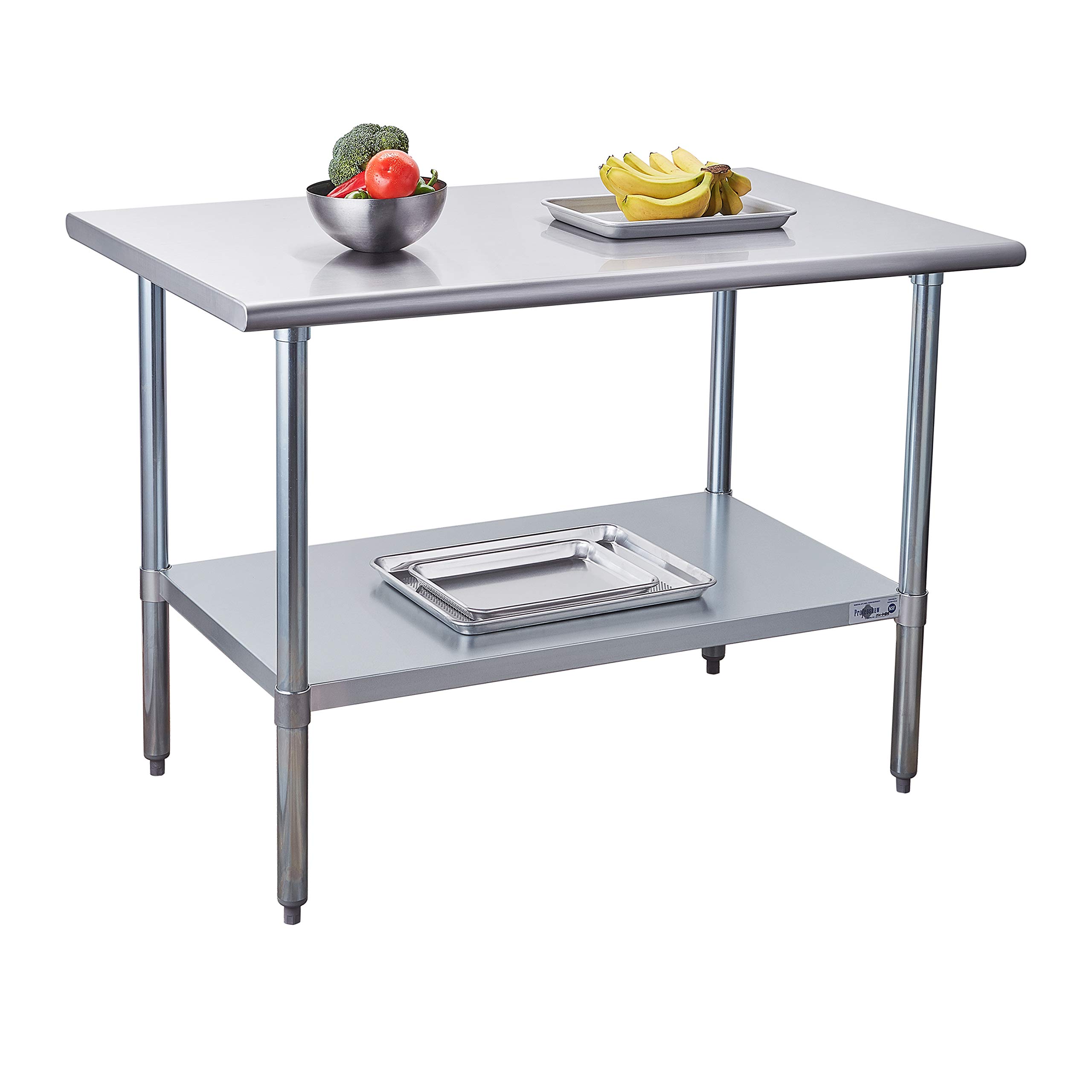 Profeeshaw Stainless Steel Prep Table NSF Commercial Work Table with ...