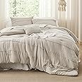 Amazon.com: Bedsure Beige Twin Comforter Set - 3 Pieces Pinch Pleat Bed ...