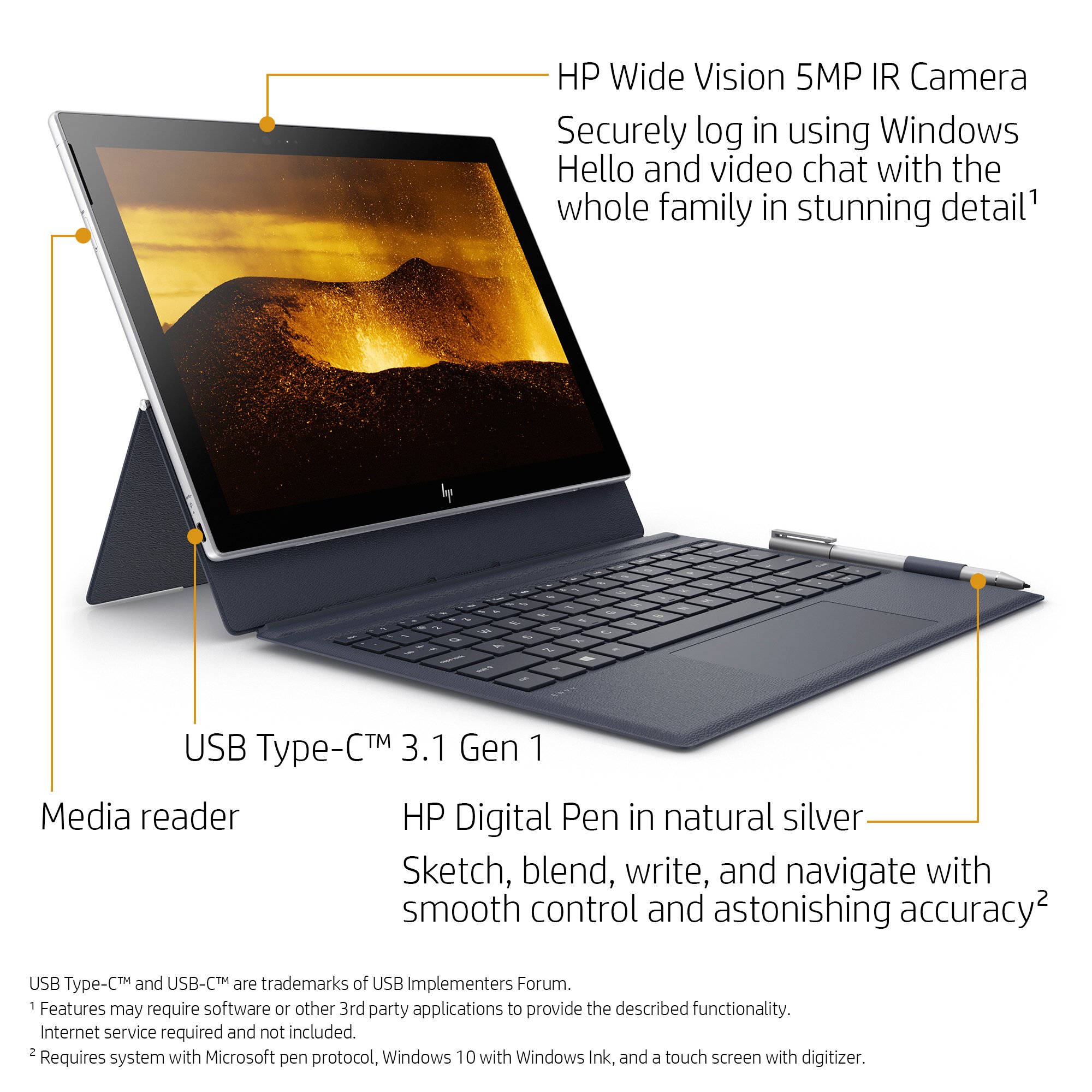 Mua HP Envy x2 12-inch Detachable Laptop with Stylus Pen and 4G LTE, Qualcomm Snapdragon 835 ...
