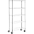 AmazonBasics 5-Shelf Shelving Unit on Wheels - Chrome: Amazon.co.uk ...
