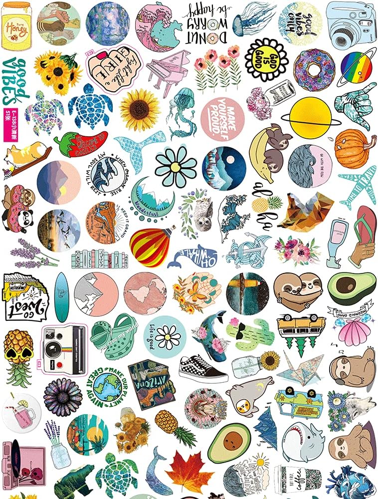 NA Vinyl Cute Stickers for Vsco Girls(400pcs) Waterproof Stickers for ...
