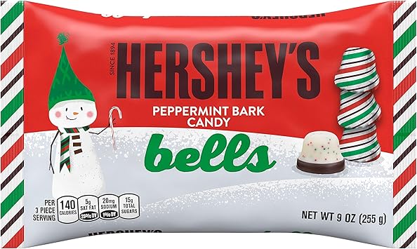 Amazon.com: HERSHEY'S Holiday Peppermint Bark Bells 9 oz.: Health ...