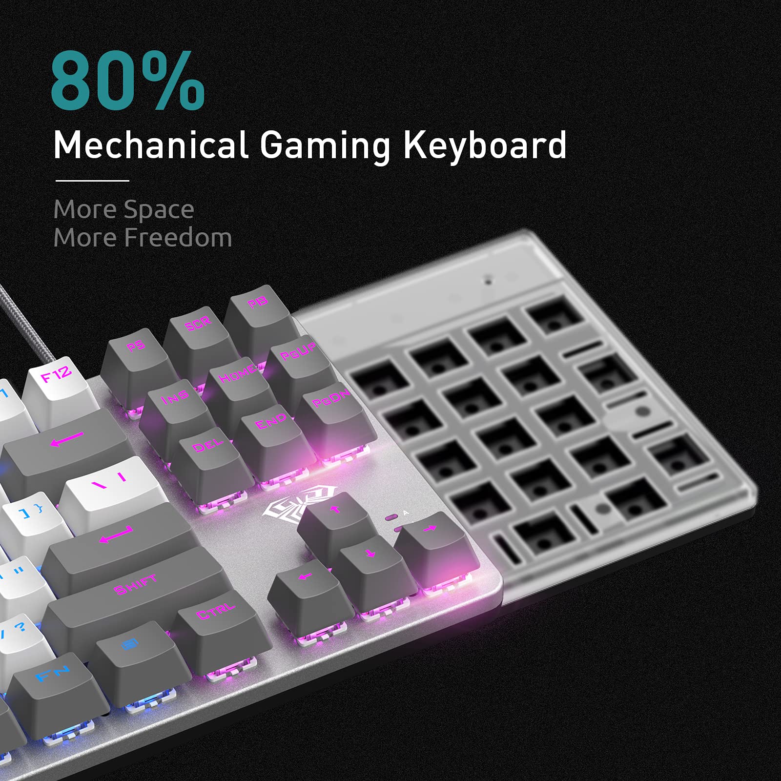 Mua AULA F3287 Wired TKL Rainbow Mechanical Gaming Keyboard, 80% ...
