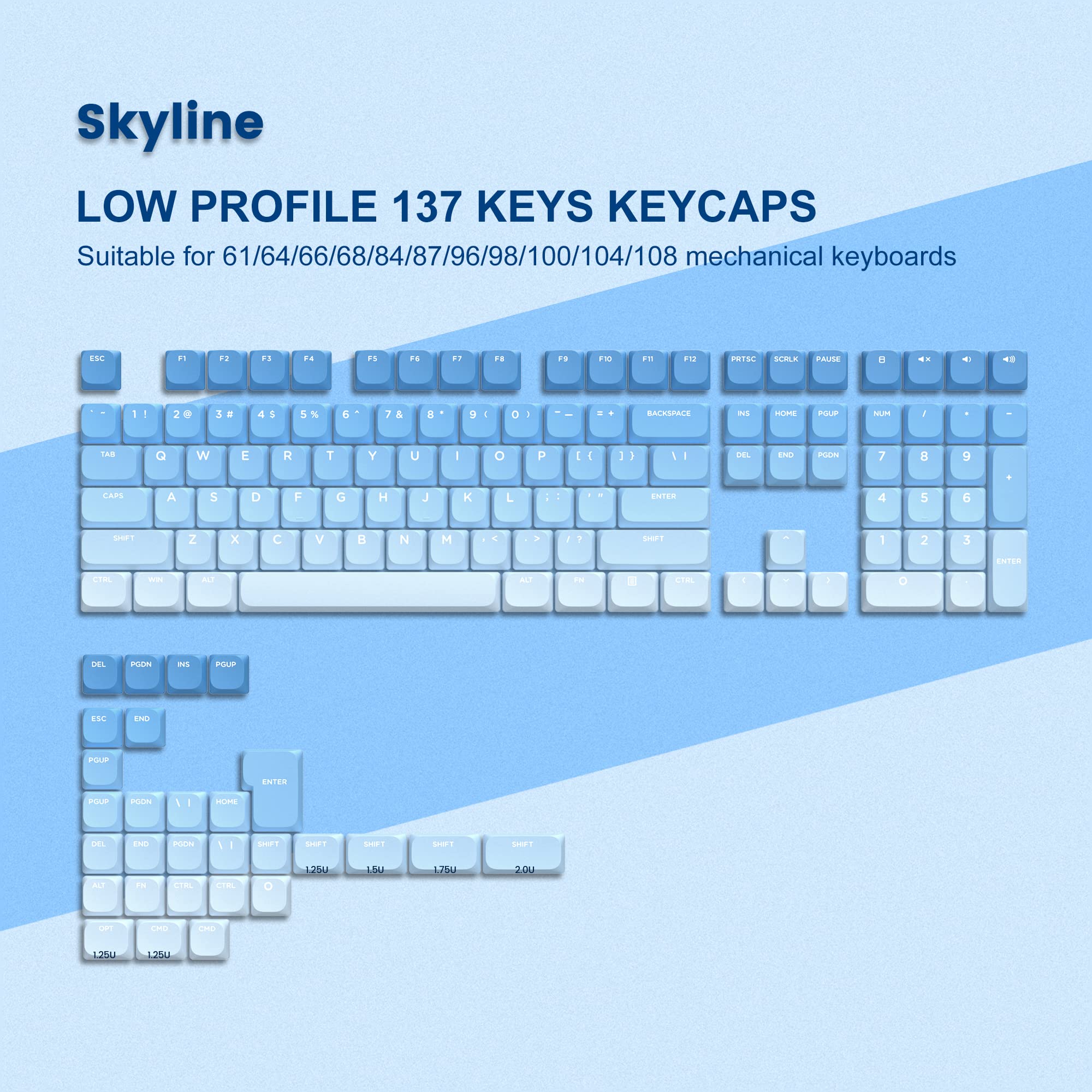 Mua SDYZ XVX Low Profile Keycaps - Custom Keycaps, Gradient PBT Keycaps ...