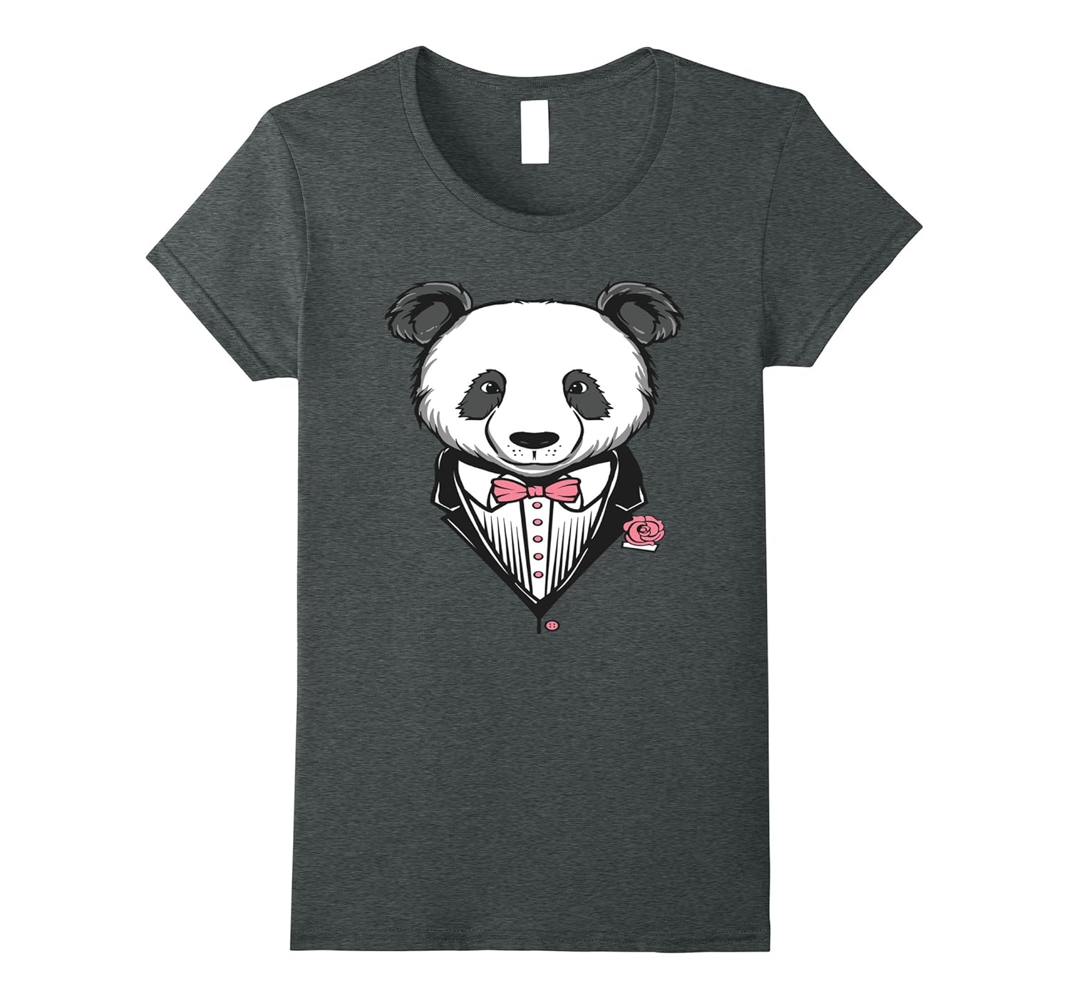 Funny Tuxedo Costume Panda T-Shirt With Pink Bow Tie-4LVS – 4loveshirt