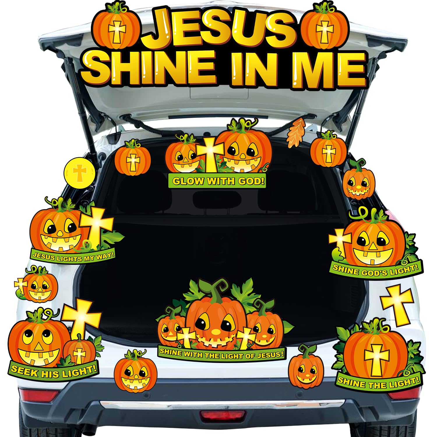 Trunk or Treat Car Decorations Kit Religious, Jesus Shine In Me ...