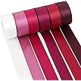 Amazon.com: MAYREEL Burgundy Satin Ribbon 1 Inch Dark Red Maroon Ribbon ...