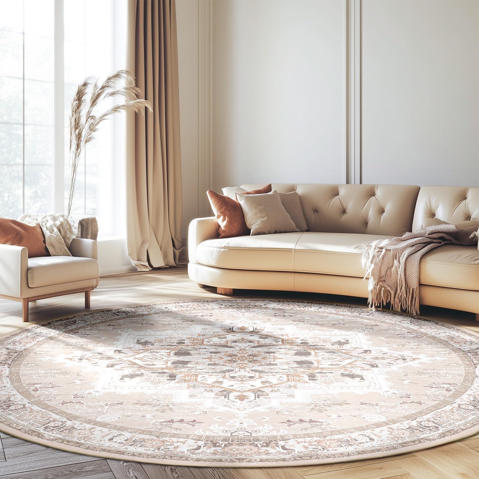 BESTSWEETIE 8ft Area Rugs for Living Room Washable Non Slip Carpet Low ...