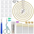 Amazon.com: Zxiixz 72 Pcs Cross Stitch Supplies, Embroidery Hoops Kits ...